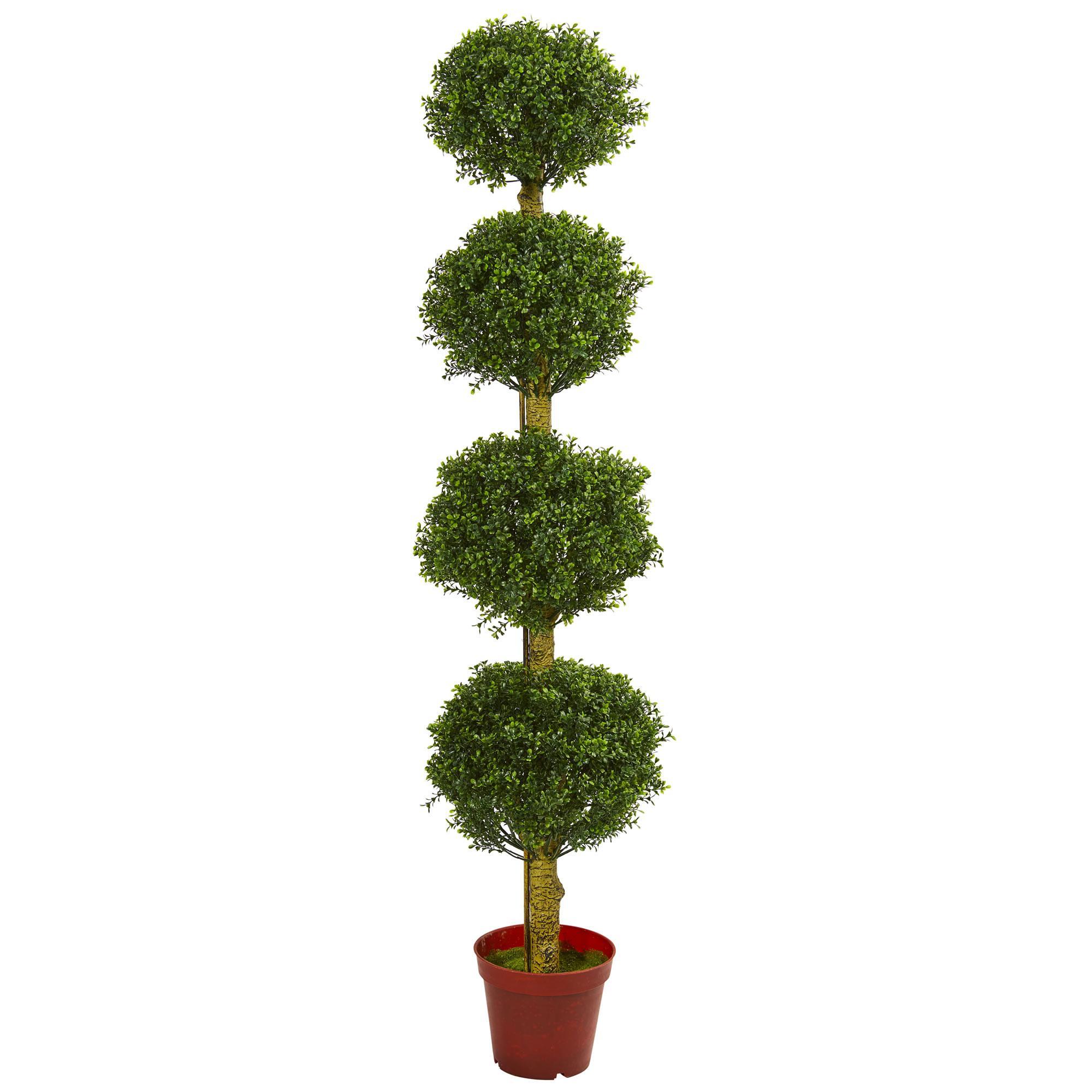 6' Four Tier Boxwood Artificial Topiary Tree UV Resistant (Indoor ...