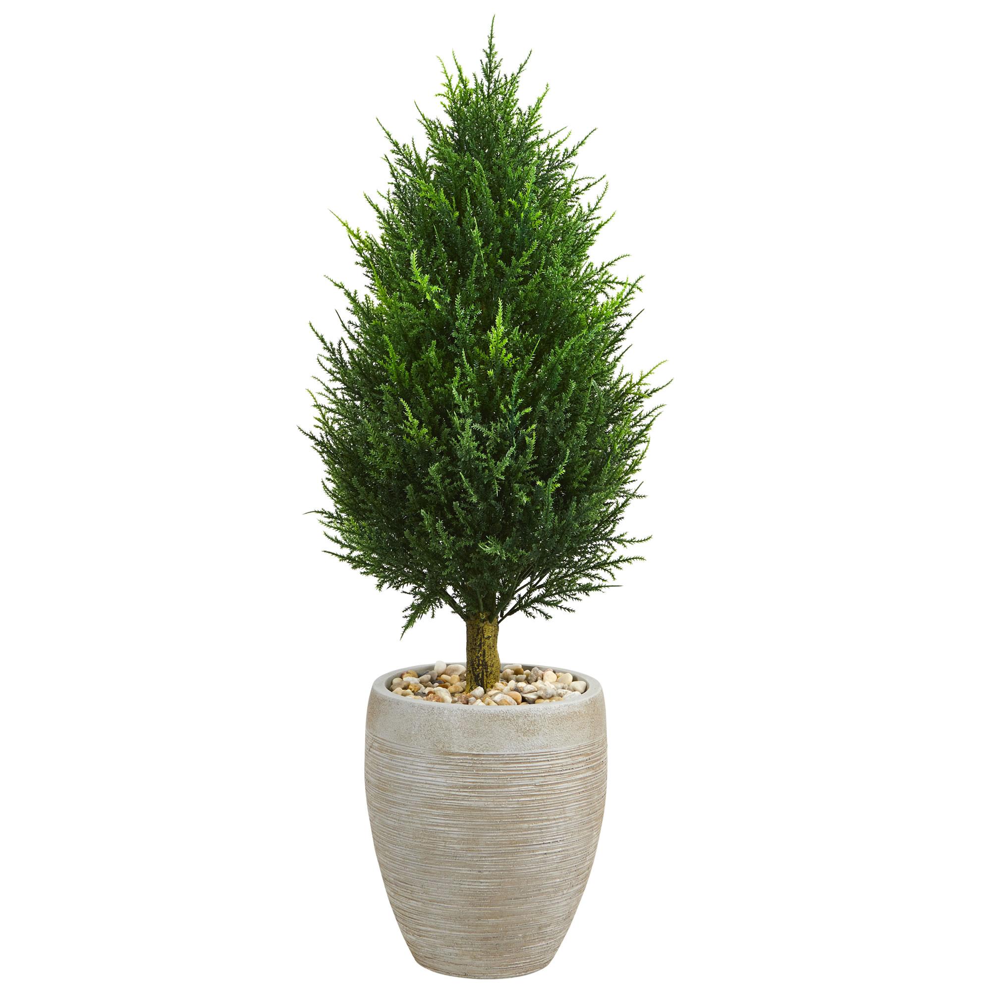 40" Cypress Cone Tree in Planter UV Res (Indoor-Outdoor) | SilkBlume