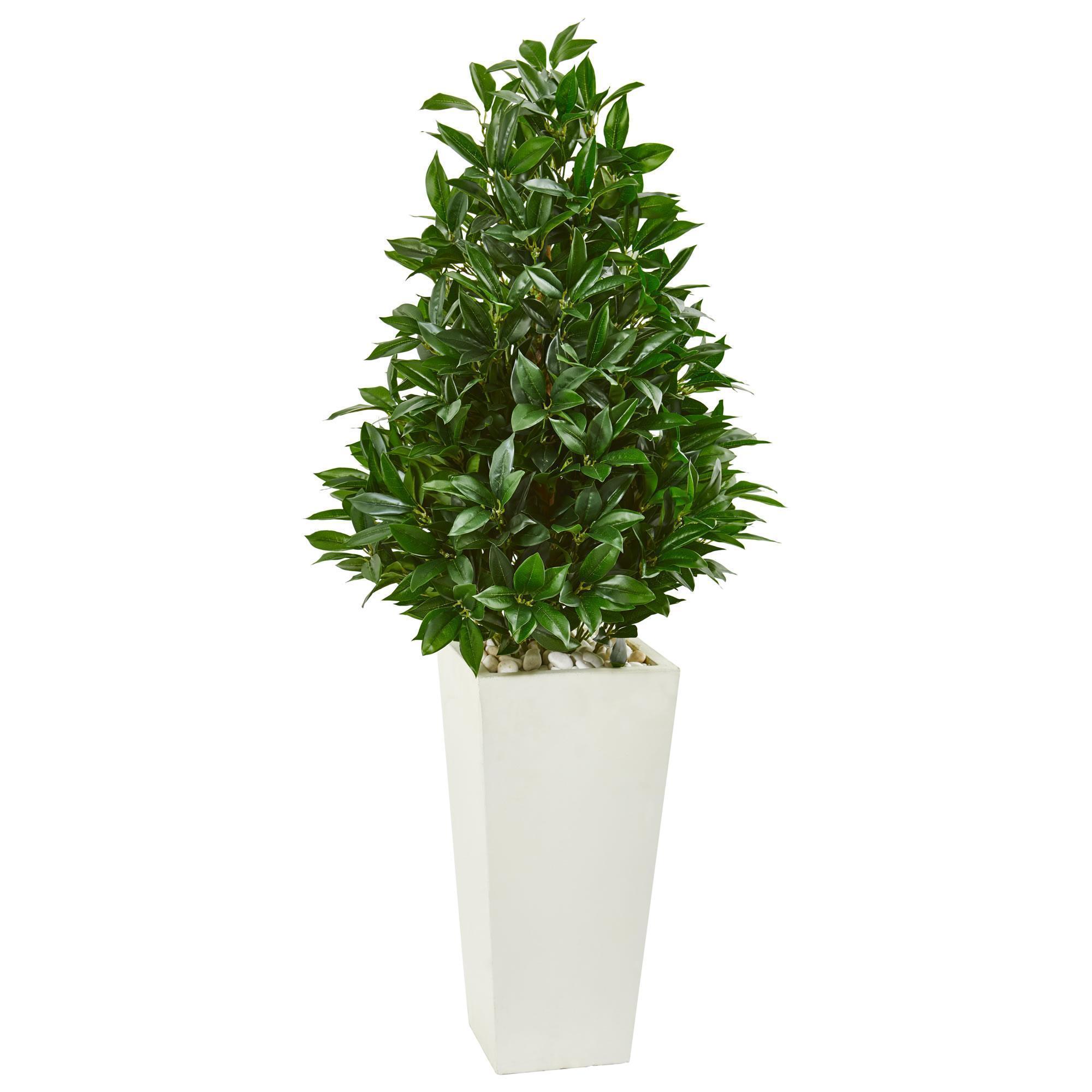 4' Bay Leaf Cone Topiary Tree in Planter UV (Indoor-Outdoor) | SilkBlume